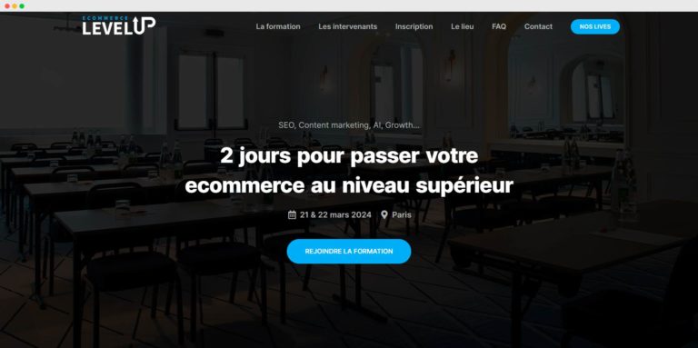 Ecommerce Level UP : Ma formation Growth Ecommerce